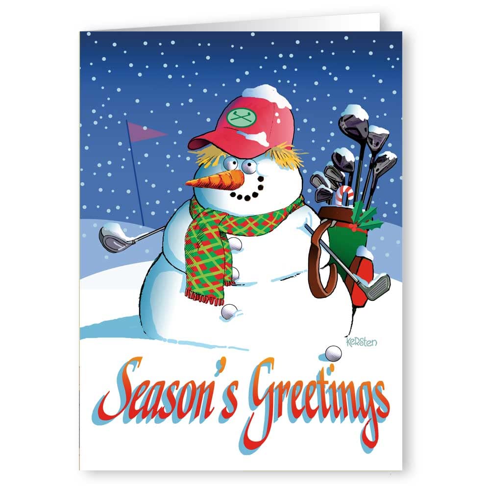 Amazon.com : Stonehouse Collection | Snowman Golfer Christmas Card ...