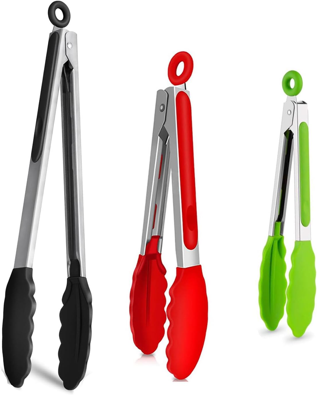 Amazon.com: Cooking Tongs, Kitchen Tongs with Silicone Tips,Rubber ...