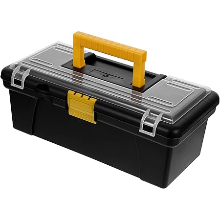 DOITOOL Plastic Tool Box Plastic Tool Box, 12 inch Portable Tool Box ...