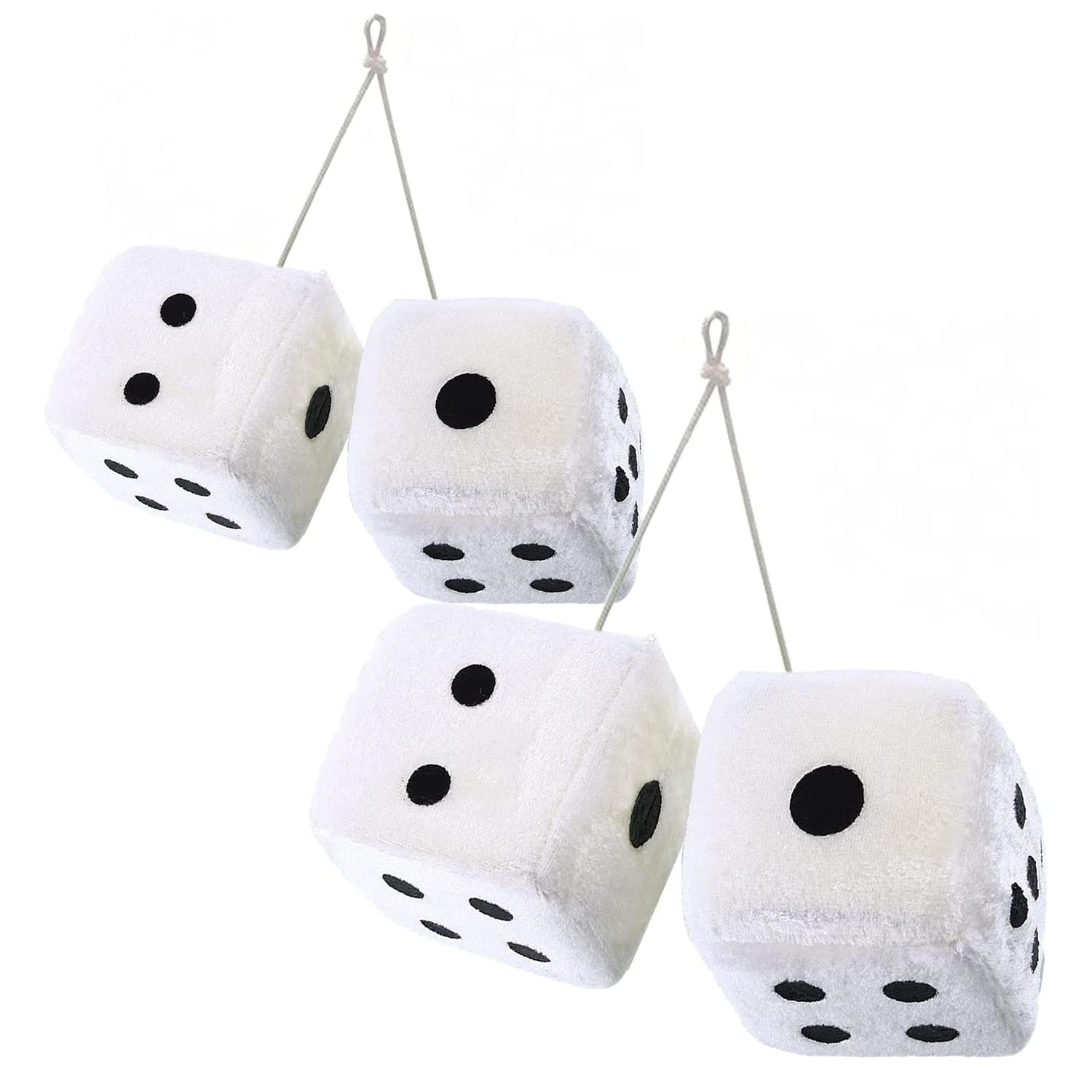 Snapklik.com : Zone Tech Pair Black And White Mirror Fuzzy Dice 2 Pack ...