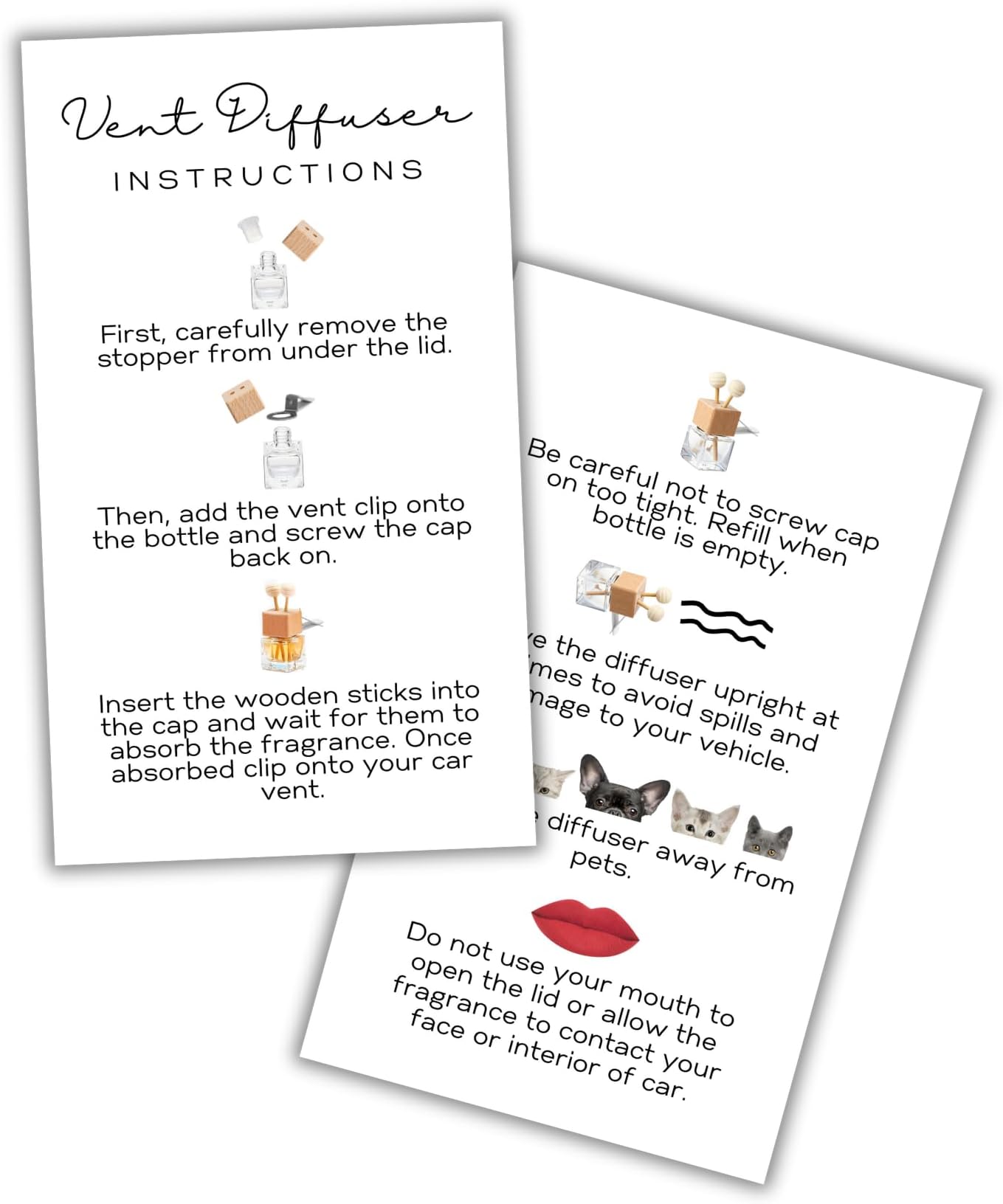 Amazon.com: Wood Diffuser Care Cards | 50 Pack 2x3.5 inches | Vent Clip ...