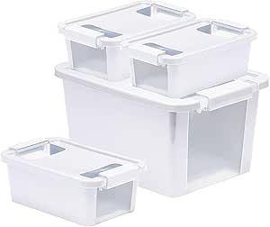 Amazon.com: Curver Set of 4 VersaBox Plastic Organization and Storage ...