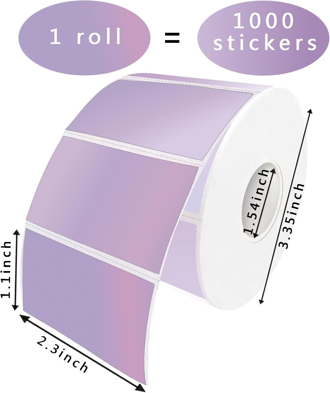 Etiquetas adhesivas térmicas, 2.25 x 1.25 pulgadas, 1000 etiquetas ...