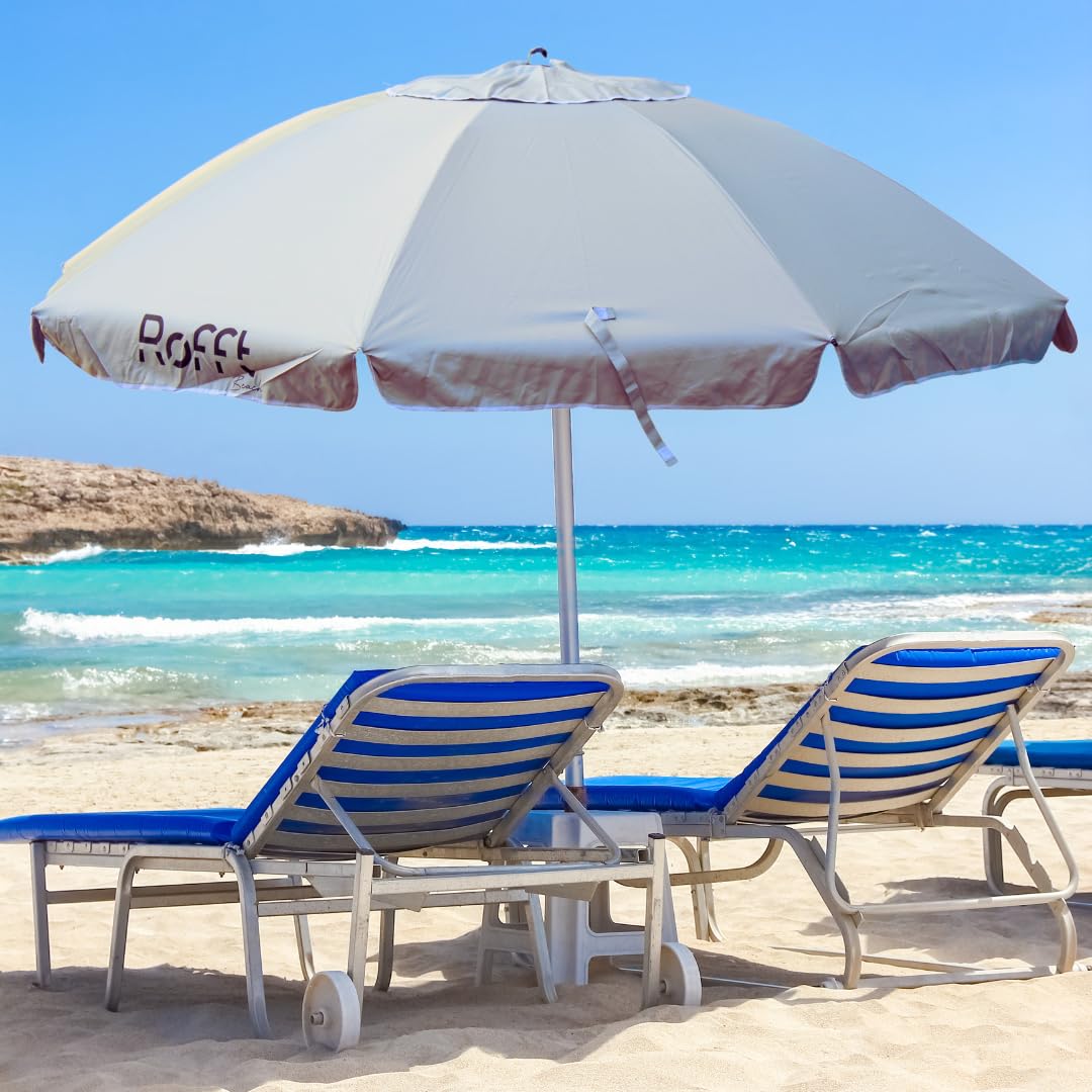 Amazon.com : ROFFT 8 or 7 Ft Heavy Duty High Wind Beach Umbrella ...