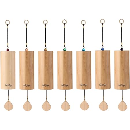 Amazon.com: LeSage Chakra Chime Bamboo Meditation Chimes for Outdoors ...