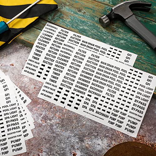Jutom 2500 Pcs Pool Equipment Identification Labels Waterproof Sticker ...