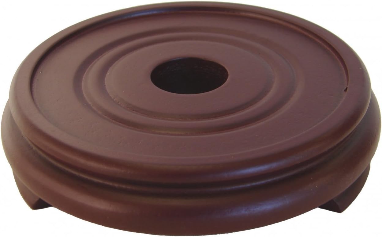 Amazon.com: Feng Shui Import Rubber Finished Round Wooden Stand, Brown ...