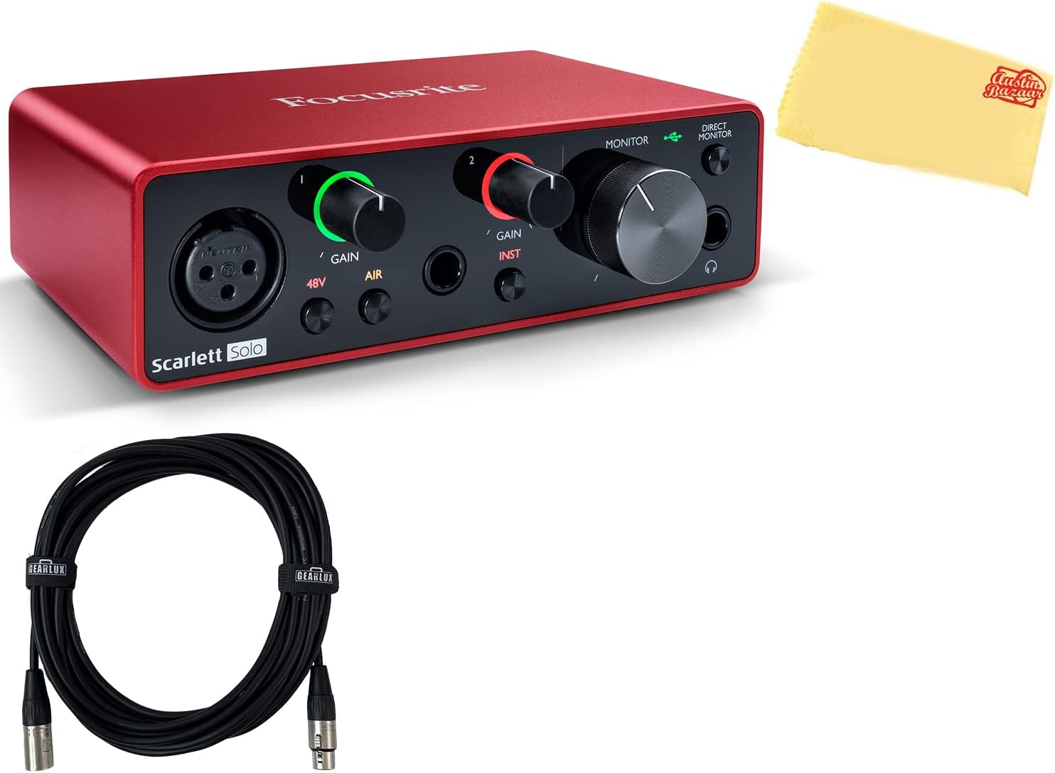 Amazon.com: Scarlett Solo 4th Gen USB Audio Interface with XLR 10 Foot ...