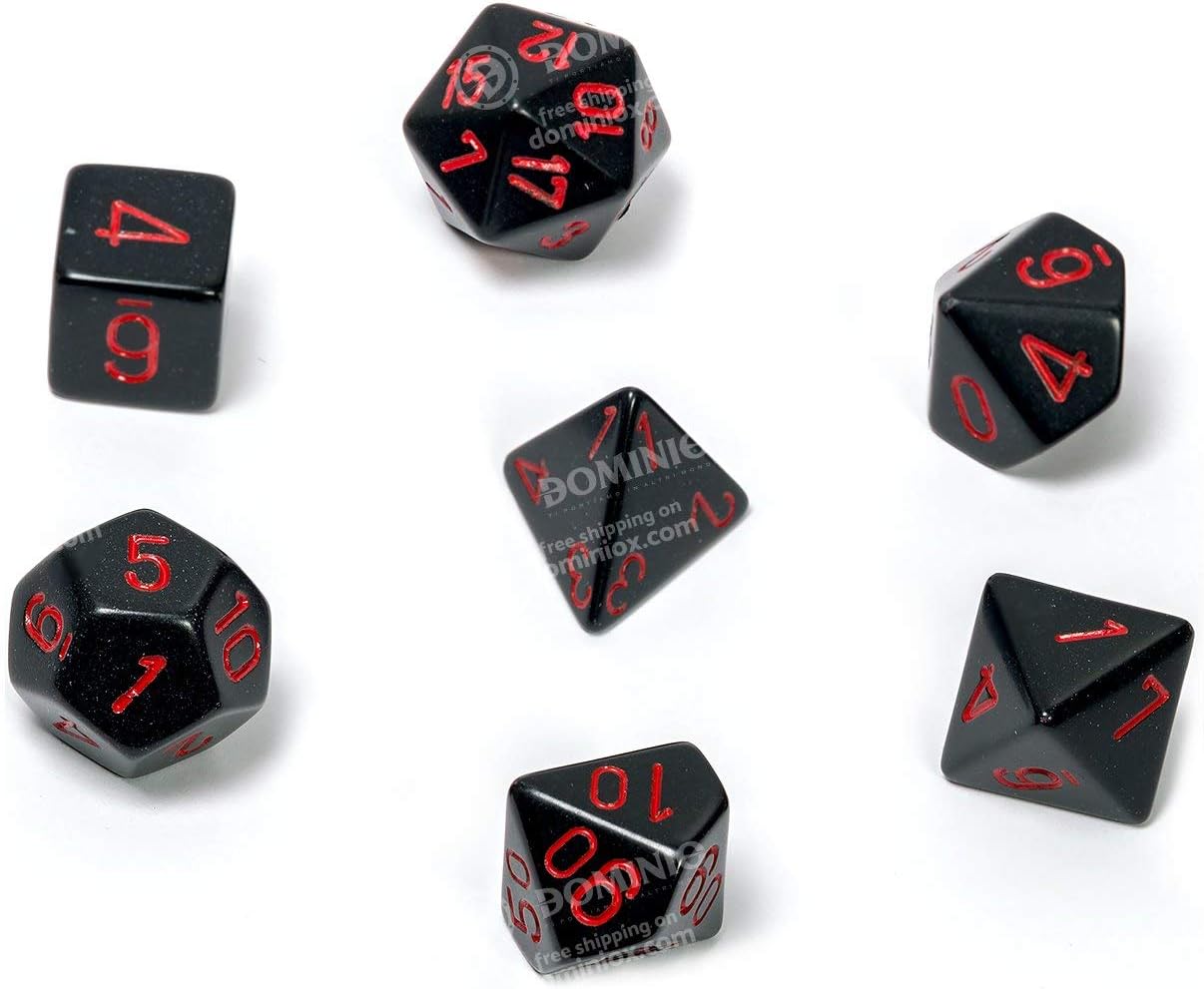 Amazon.com: Chessex CHX25418 Dice-Opaque Black/Red Set : Toys & Games