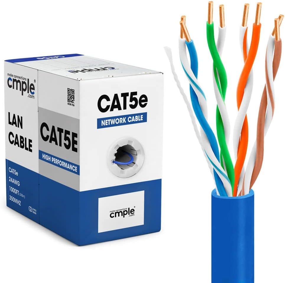 Amazon.com: Cmple - Cat5e Ethernet Cable 1000ft Gigabit Network Cat 5e ...