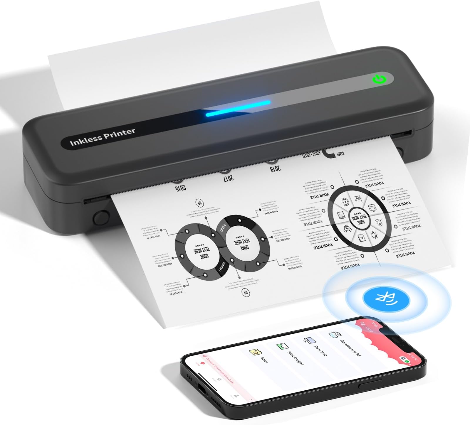 Amazon.com: PhoPRT M08F Portable Printer,Thermal Portable Printers ...