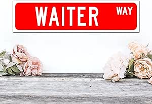 Amazon.com: Mousus Waiter Wood Wall Sign Custom Profession Decor Signs ...