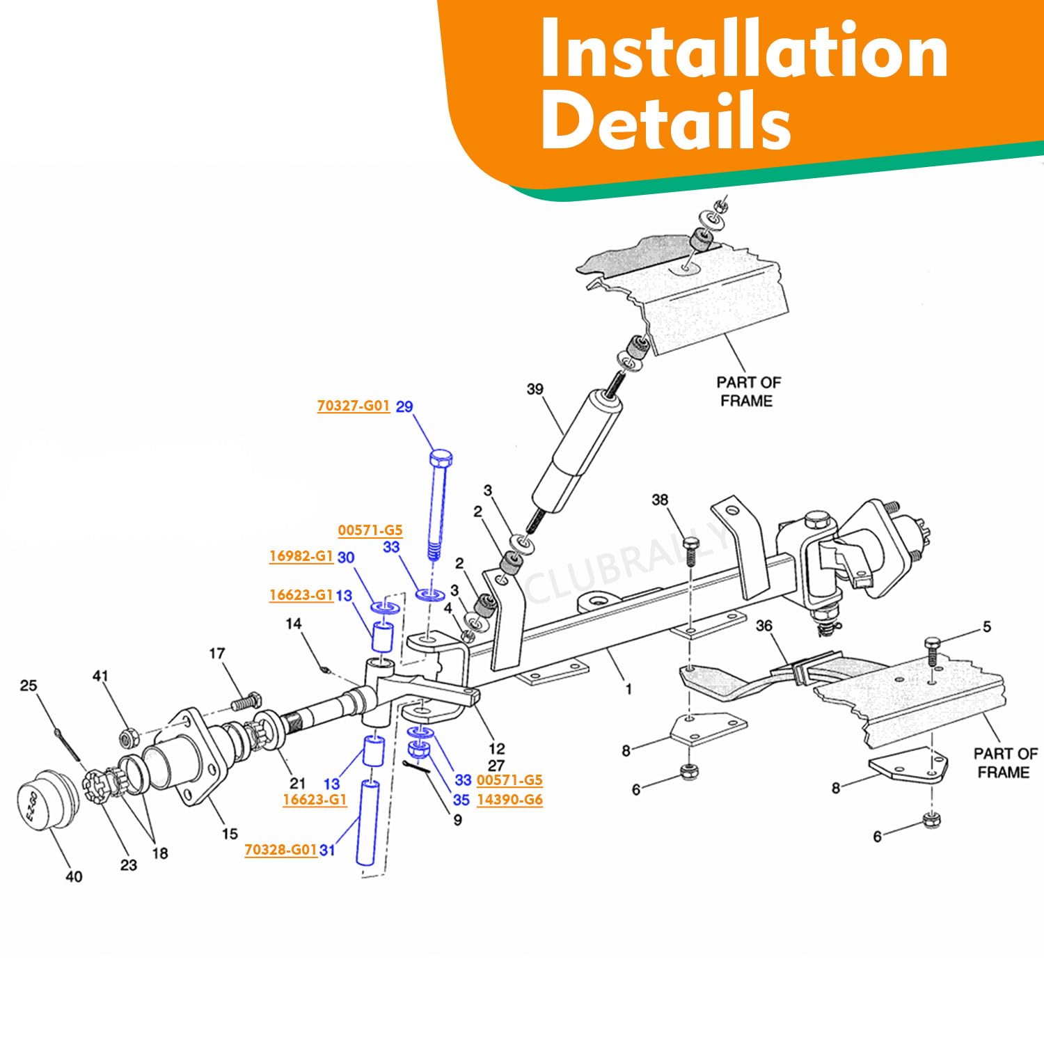 Snapklik.com : CLUBRALLY Golf Cart Spindle King Pin Tube Bushing Repair Kit