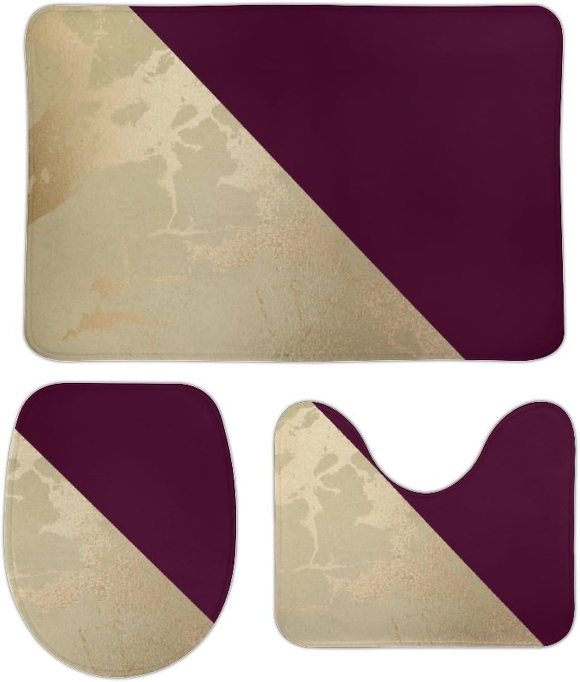 Amazon.com: 3 Pieces Bath Rug Sets, Non-Slip Absorbent Bathroom Mats ...