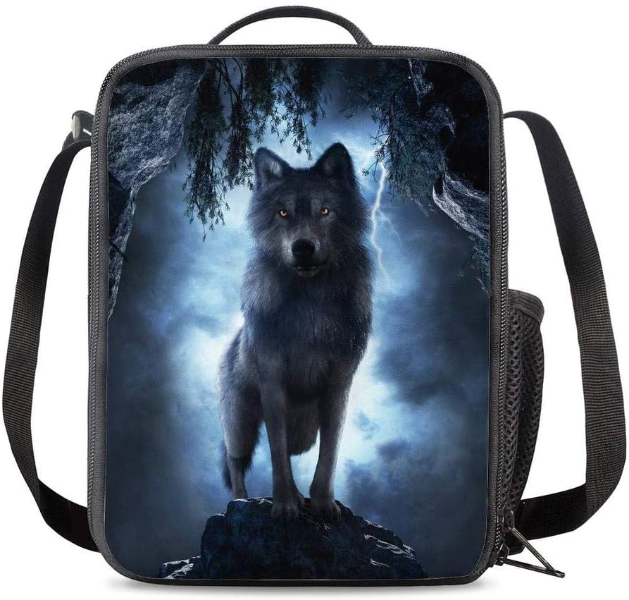 Amazon.com: PrelerDIY 3D Wolf Lunch Bag Carrying Tote Insulated School ...