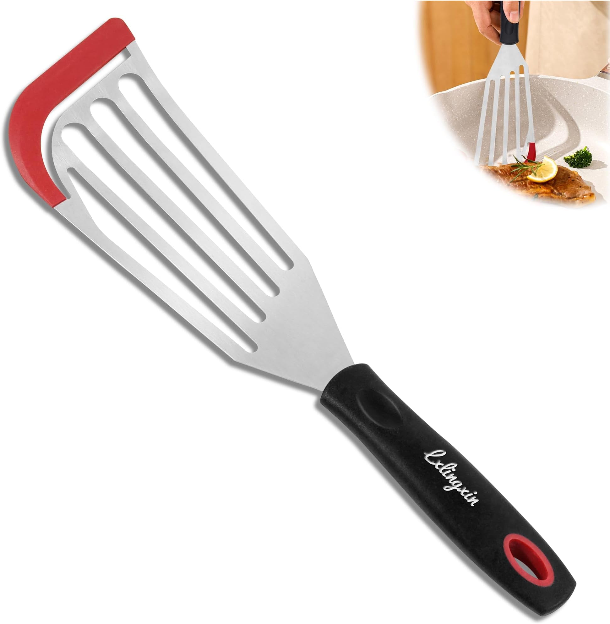 Amazon.com: KSENDALO Fish Spatulas for Nonstick Cookware, Silicone Fish ...