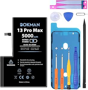 bokman Replacement Battery for 13 Pro MAX 5000mAh, High Capacity ...