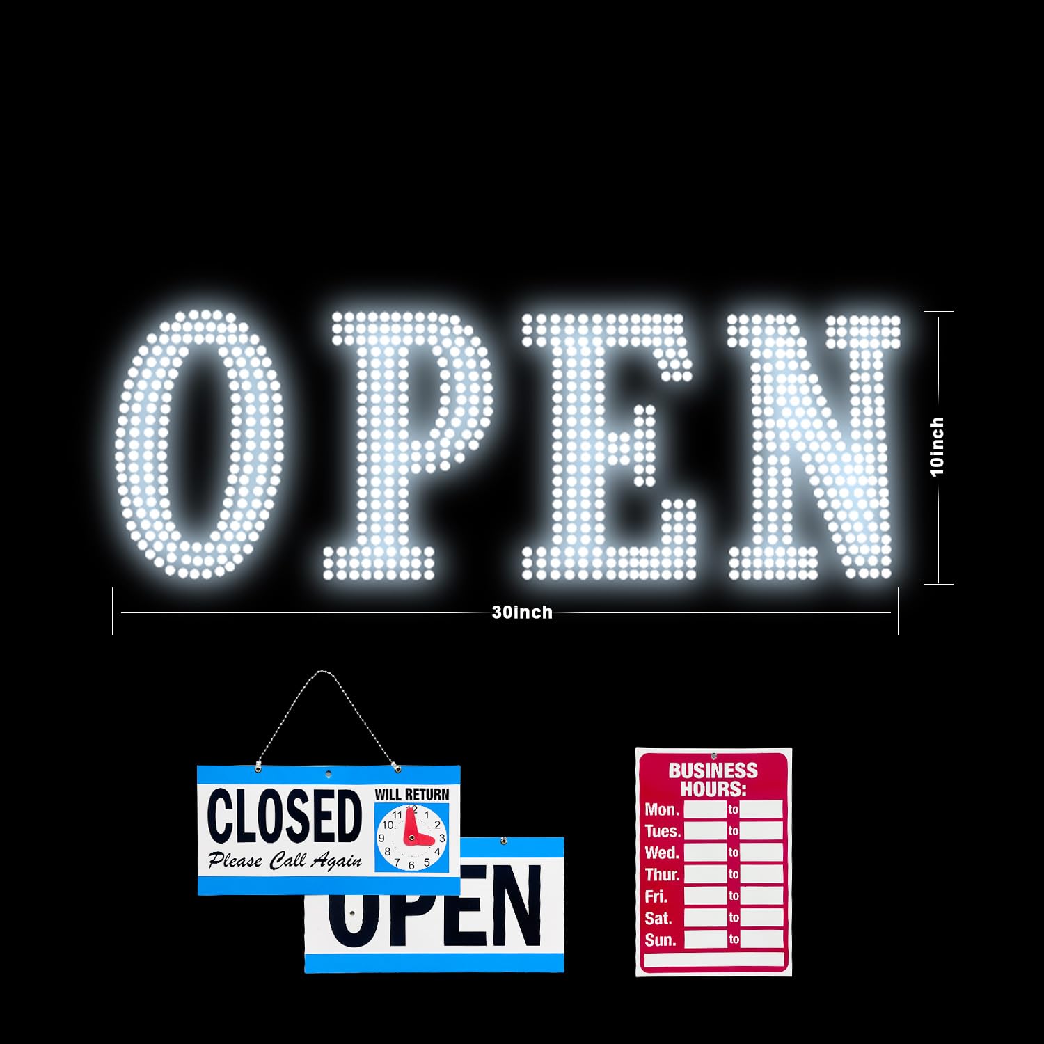 LEDATING Open Signs for Business Large LED Open Sign 30x10 inch Ultra ...