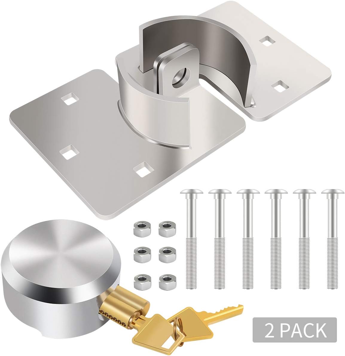 WAR-LOK PKH-10 Puck Lock and Hasp Bundle, Heavy Duty Hidden Shackle ...