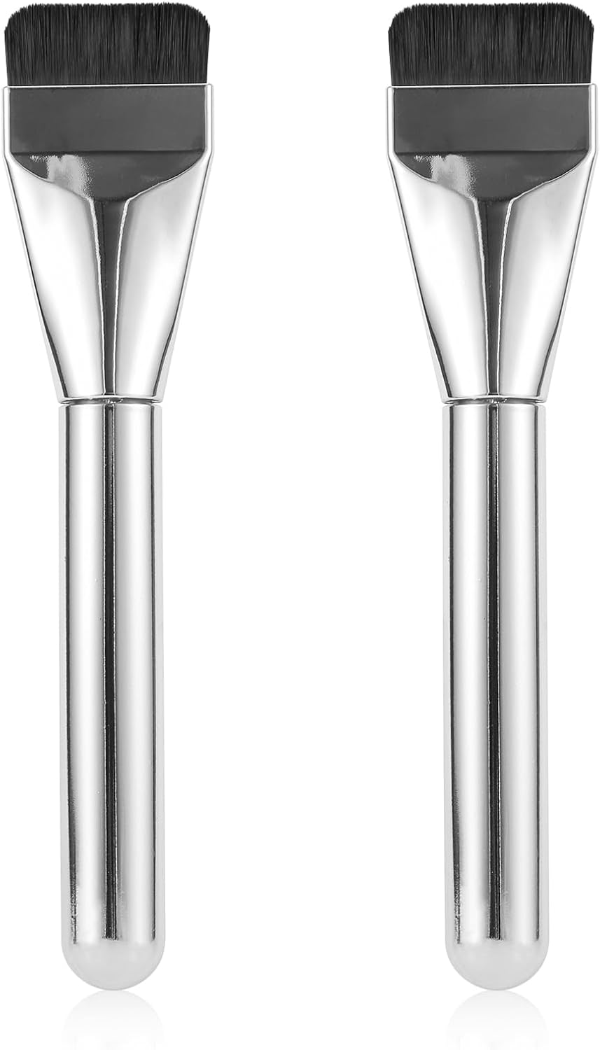 2pcs Flat Foundation Brush for Liquid Makeup, Ultra Thin Flat Head ...