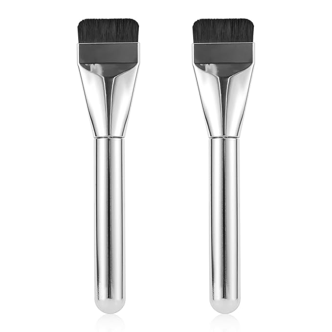 Amazon.com: XIHIRCD 2pcs Flat Foundation Brush for Liquid Makeup, Ultra Thin Flat Head ...