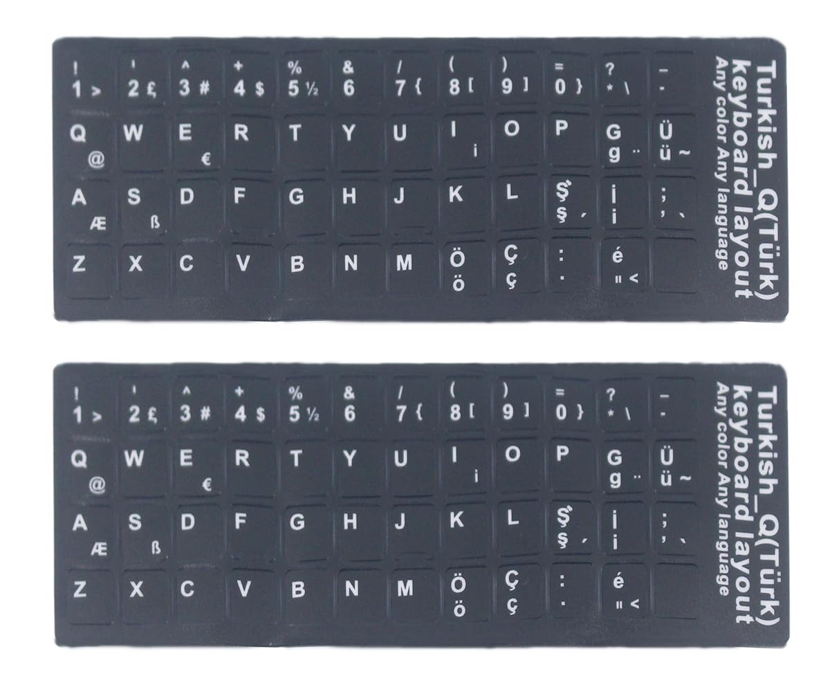 Amazon.com: 2PCS Universal Turkish Language Keyboard Stickers, Matte ...