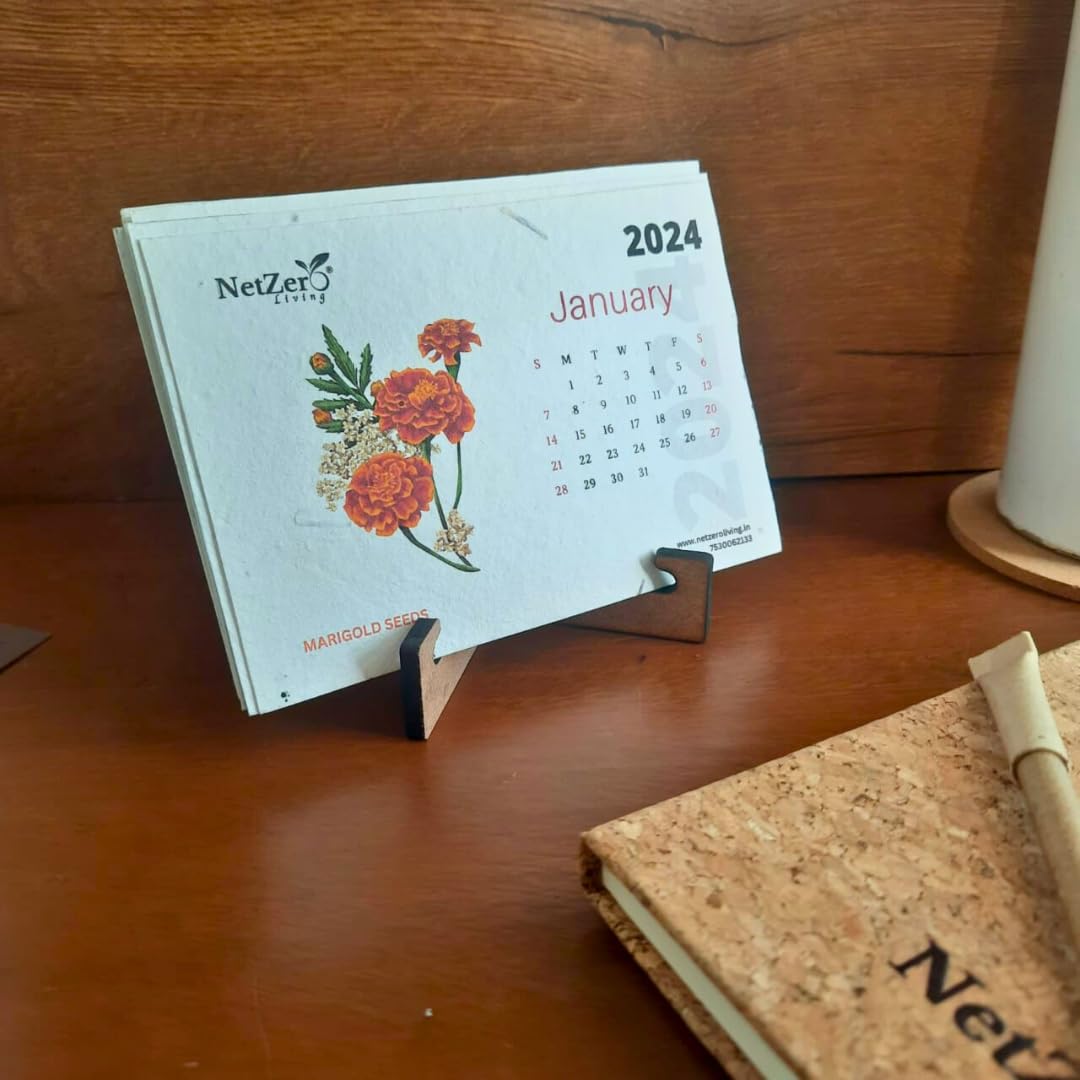 NetZero Living - PLANTABLE SEED CALENDARS | Table top | FLORAL THEME ...
