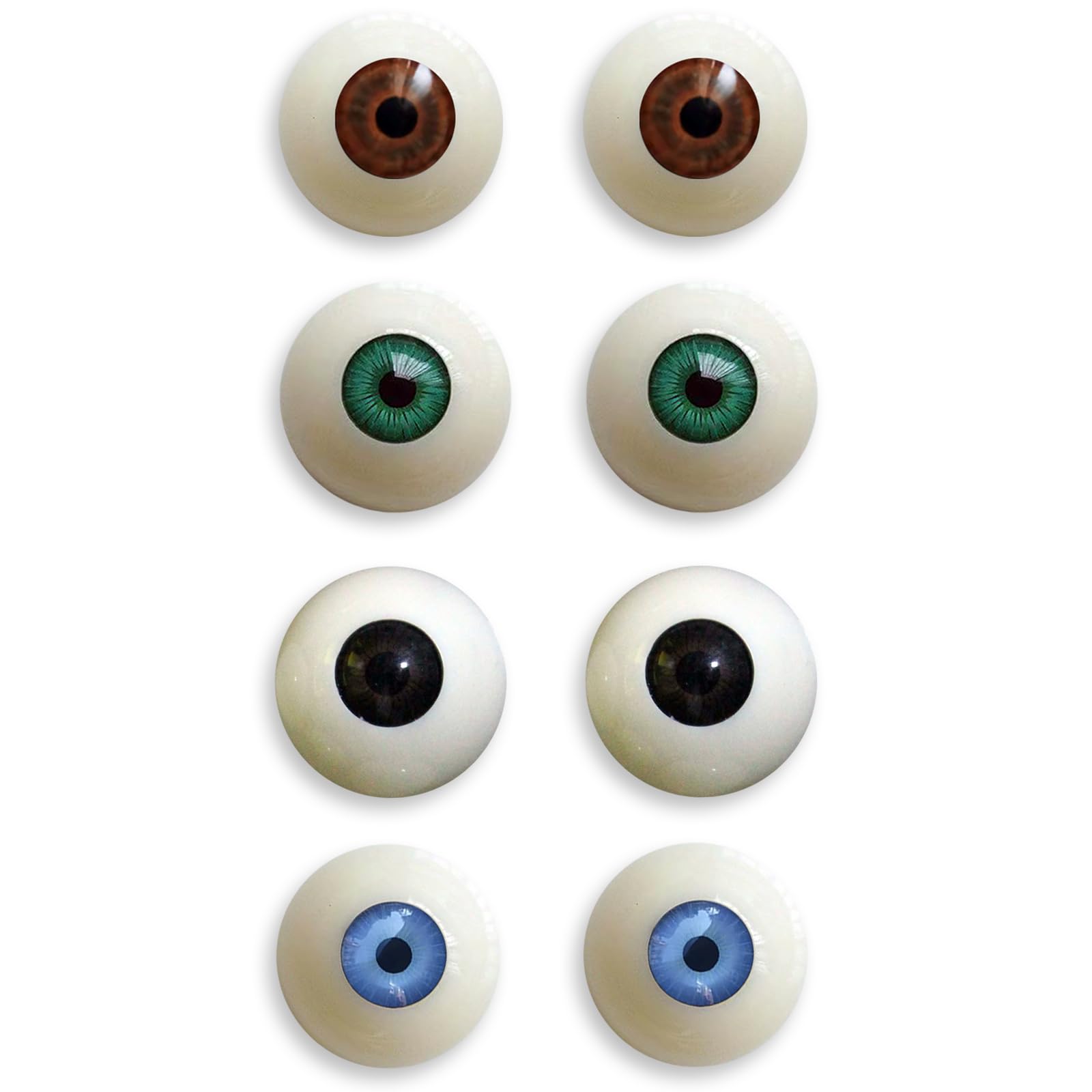 Amazon.com: Realistic Acrylic Halloween Eyeball 4 Pairs Half Round ...