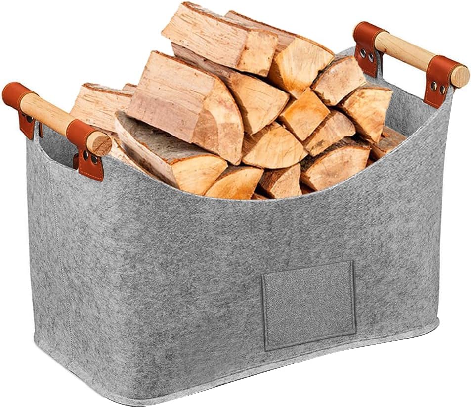 XXL Holzkorb für Kaminholz,Kaminholzkorb mit mit Holzgriff,Groß ...