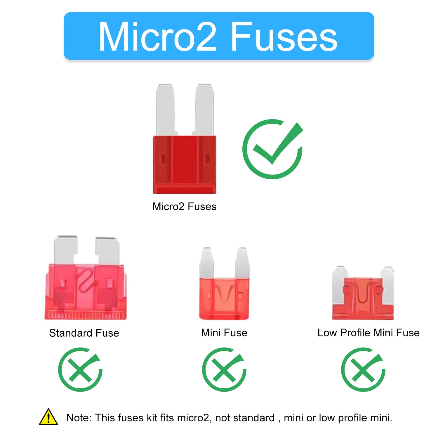 Snapklik.com : Micro2 Fuses Assortment Kit- 105 Pcs ATR APT Blade Car Fuses
