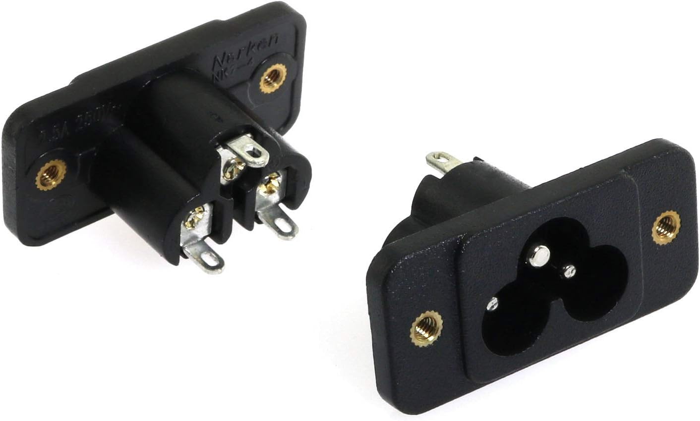 Amazon.com: E-outstanding C6 Panel Mount Plug Adapter 2PCS 3Pins 250V ...