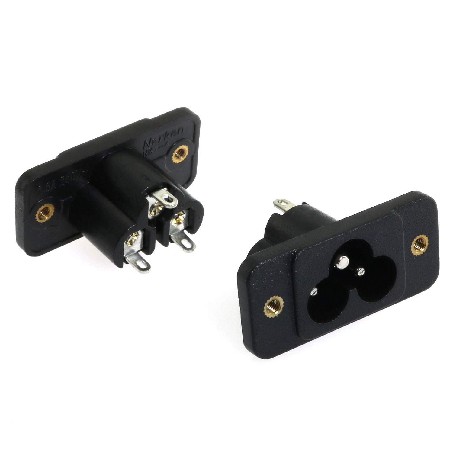 Amazon.com: E-outstanding C6 Panel Mount Plug Adapter 2PCS 3Pins 250V ...