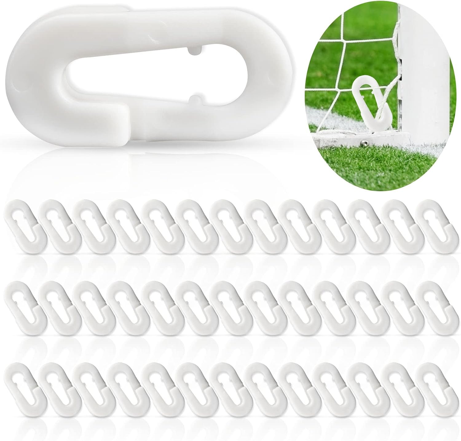 40 pcs Football Net Clips Durable White Plastic Goal Accessories Ideal ...