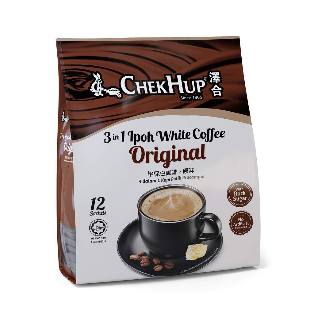 Amazon.com : Chek Hup 3 In 1 Ipoh White Coffee Original With Rock Sugar 12 Sachets ( 12 Pack ...