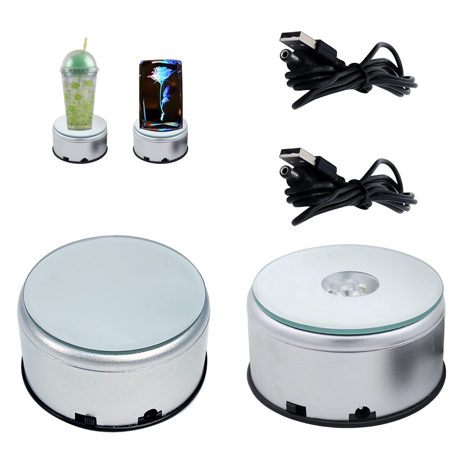 Amazon.com: 4 Inch LED Rotating Display Base, 7 Led Rotating Display ...