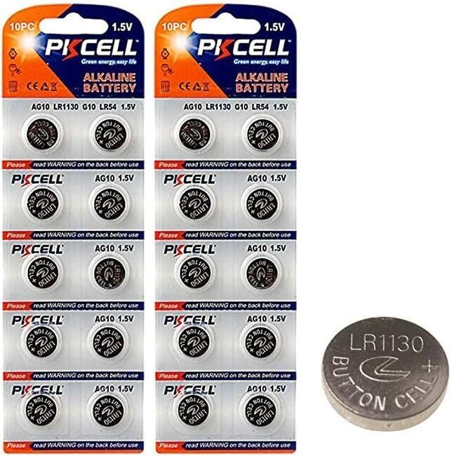 20 PC LR1130 AG10 Batteries 1.5V Alkaline Button Coin Cell Batteries ...