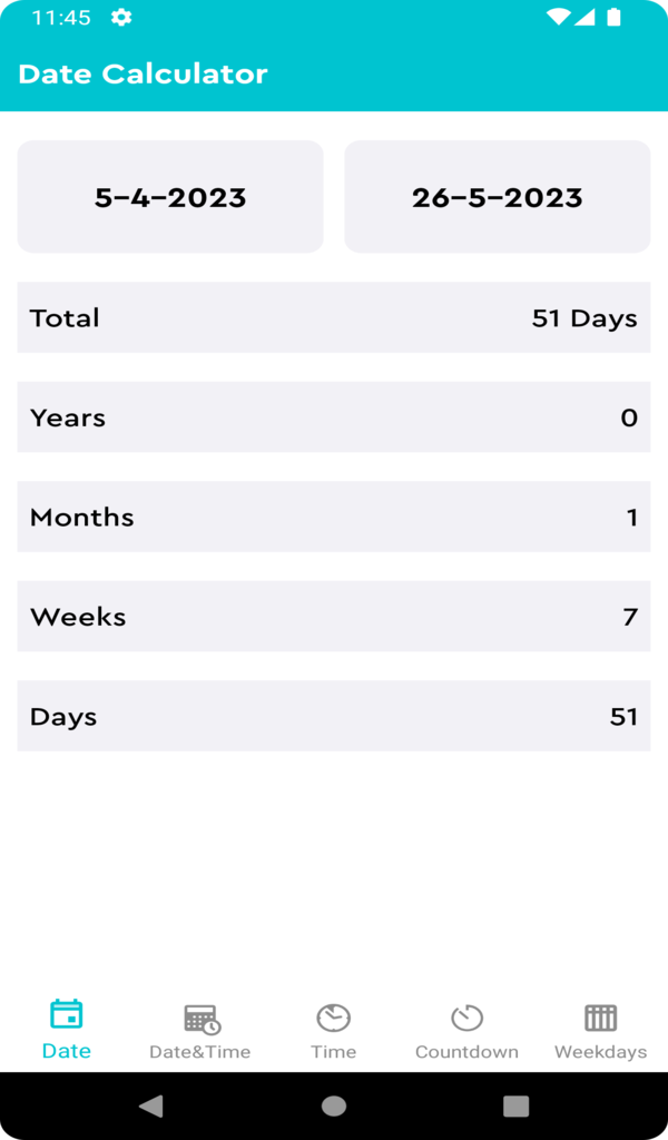 Date calculator - App on Amazon Appstore