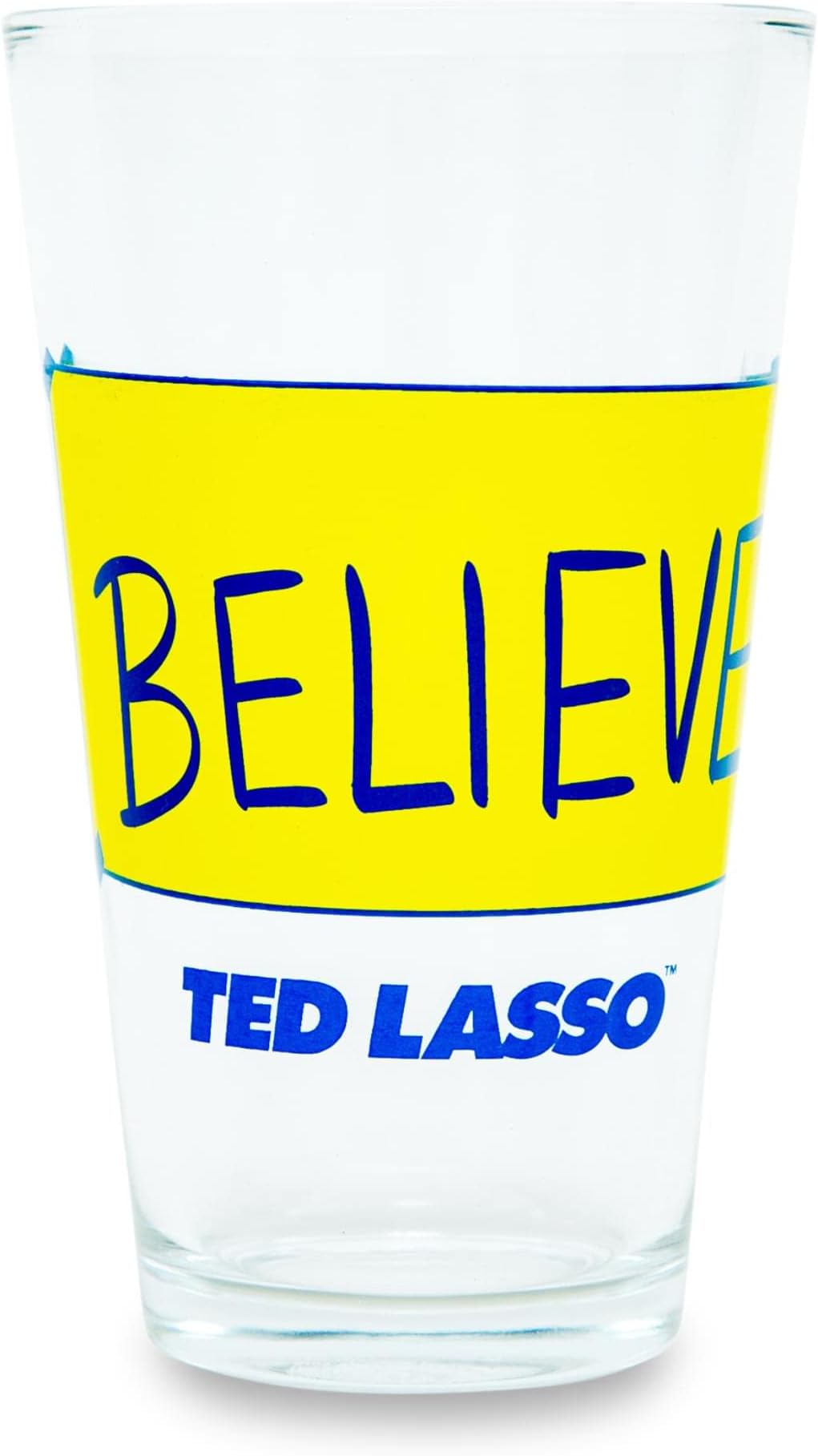 Amazon.com | Silver Buffalo Ted Lasso Believe Pint Glass | Traditional ...