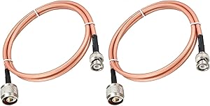 Amazon.co.jp: Rebower RG142同軸ケーブル BNCオス Nオス ビデオ信号伝送用 0.9 M 50Ohm ゴー ルドトーン 2個入り : 産業・研究開発用品