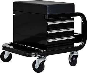 Amazon.com: Mechanic Stool with Wheels, Workshop Tool Box Creepers with ...