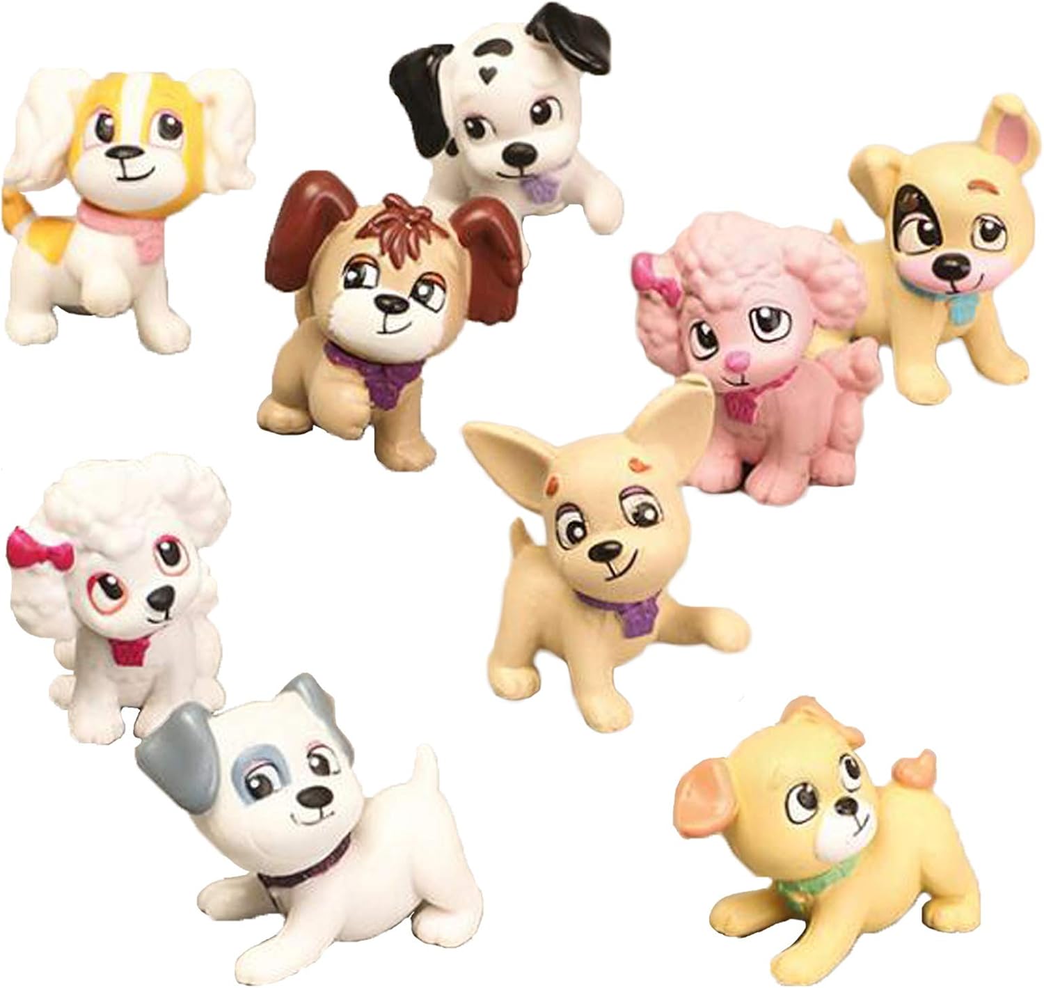 Amazon.com: Dog Figurines Playset, 9 Pcs Realistic Detailed Puppy ...