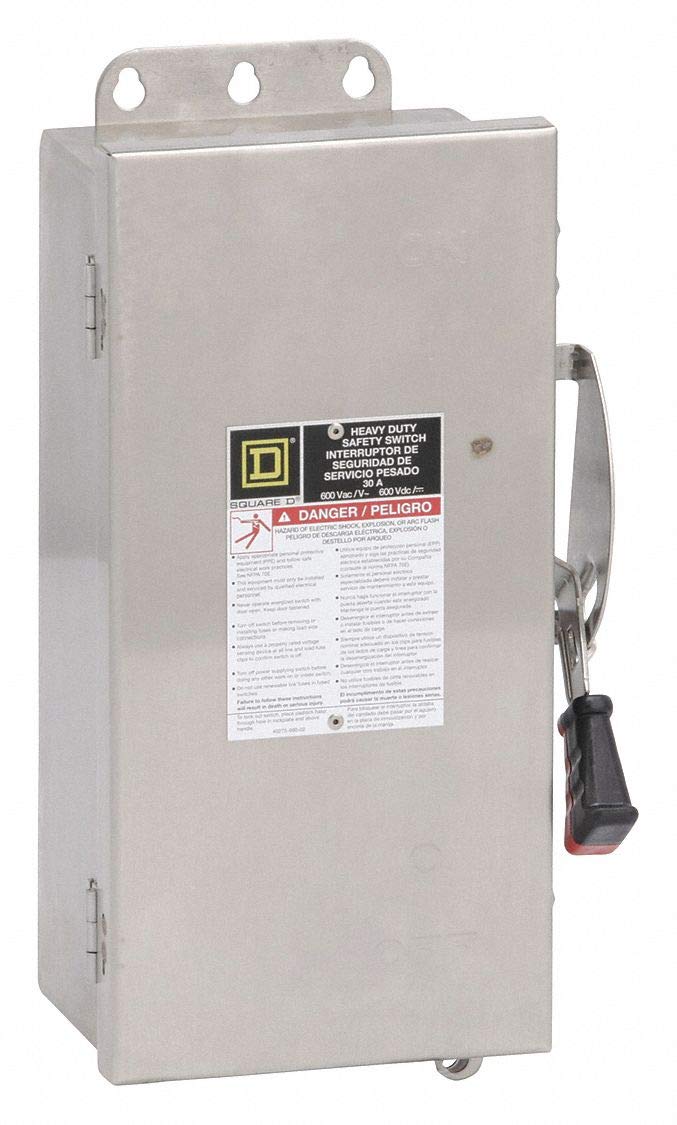 SCHNEIDER ELECTRIC 30-Amp H361DS Switch Fusible Hd 30A 3P Stainless ...