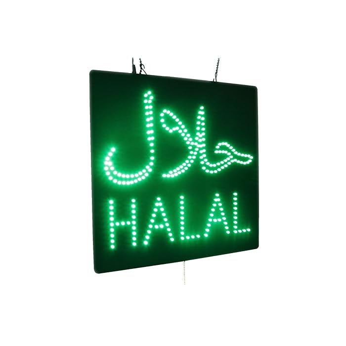 Buy Halal in Arabic and English Sign, TOPKING Signage, LED Neon Open ...