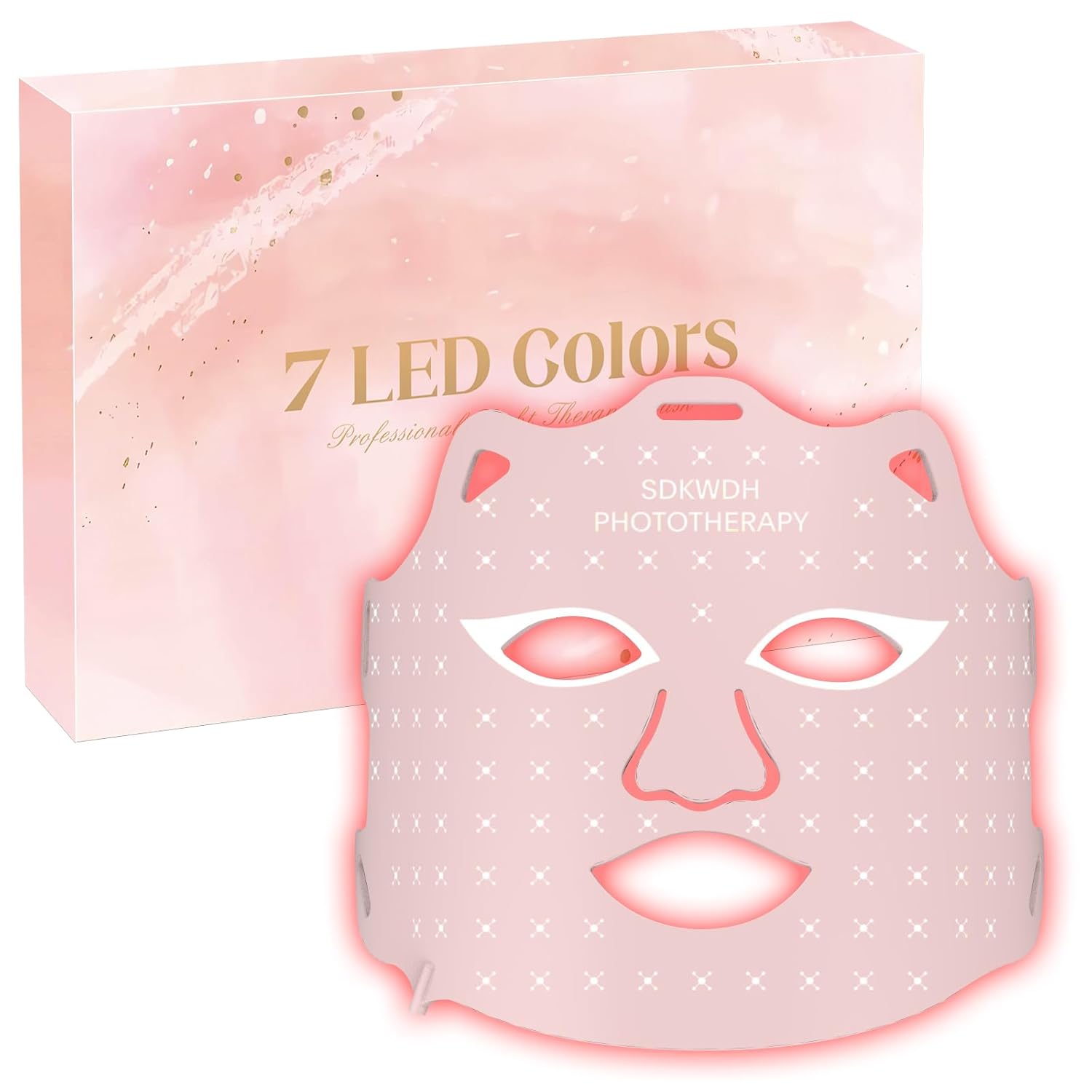 Amazon.com : SDKWDH Blue Red Light Therapy Mask for Face, 7 Colors LED ...
