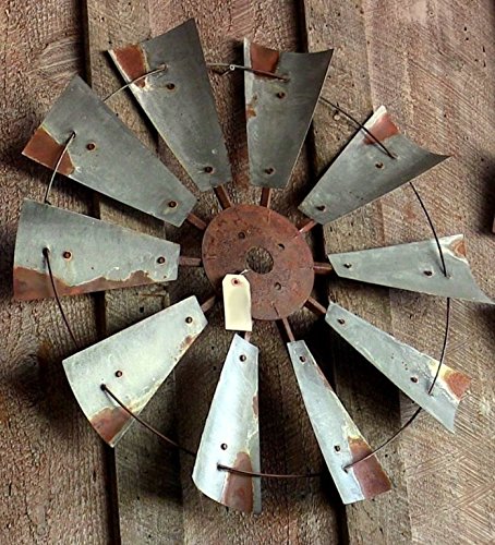 30" Rustic Metal Windmill Head Fan Antique Barn Farmhouse Wall Decor ...