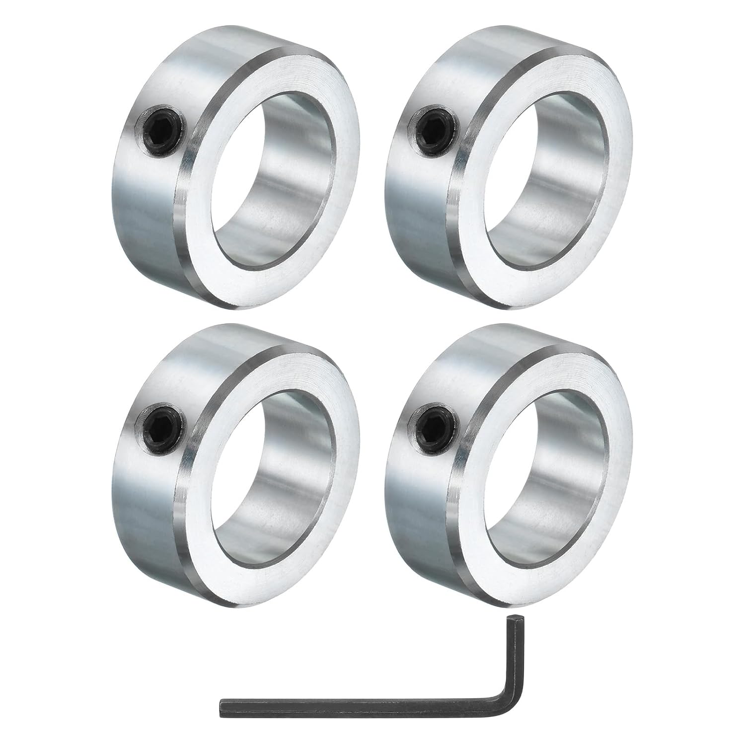 uxcell 4pcs Set Screw Shaft Collars 1-1/8" Bore Zinc Plated Steel Shaft ...