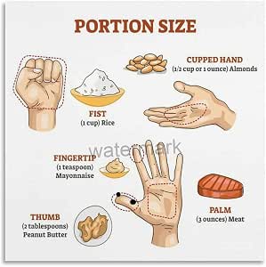 Amazon.com: Food Portions And Serving Sizes Control Chart Posters ...