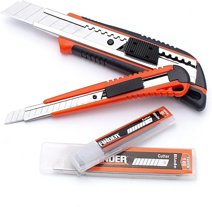 FINDER DJ191779P Utility Knife, Snap Off Blade Knives Set with 20 pcs ...