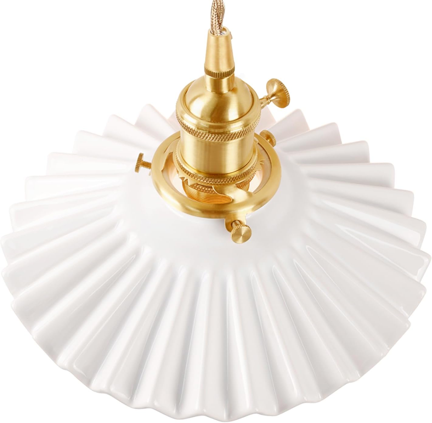 Amazon.com: Creative Co-Op 60-Watt Small Scalloped Rattan Pendant ...