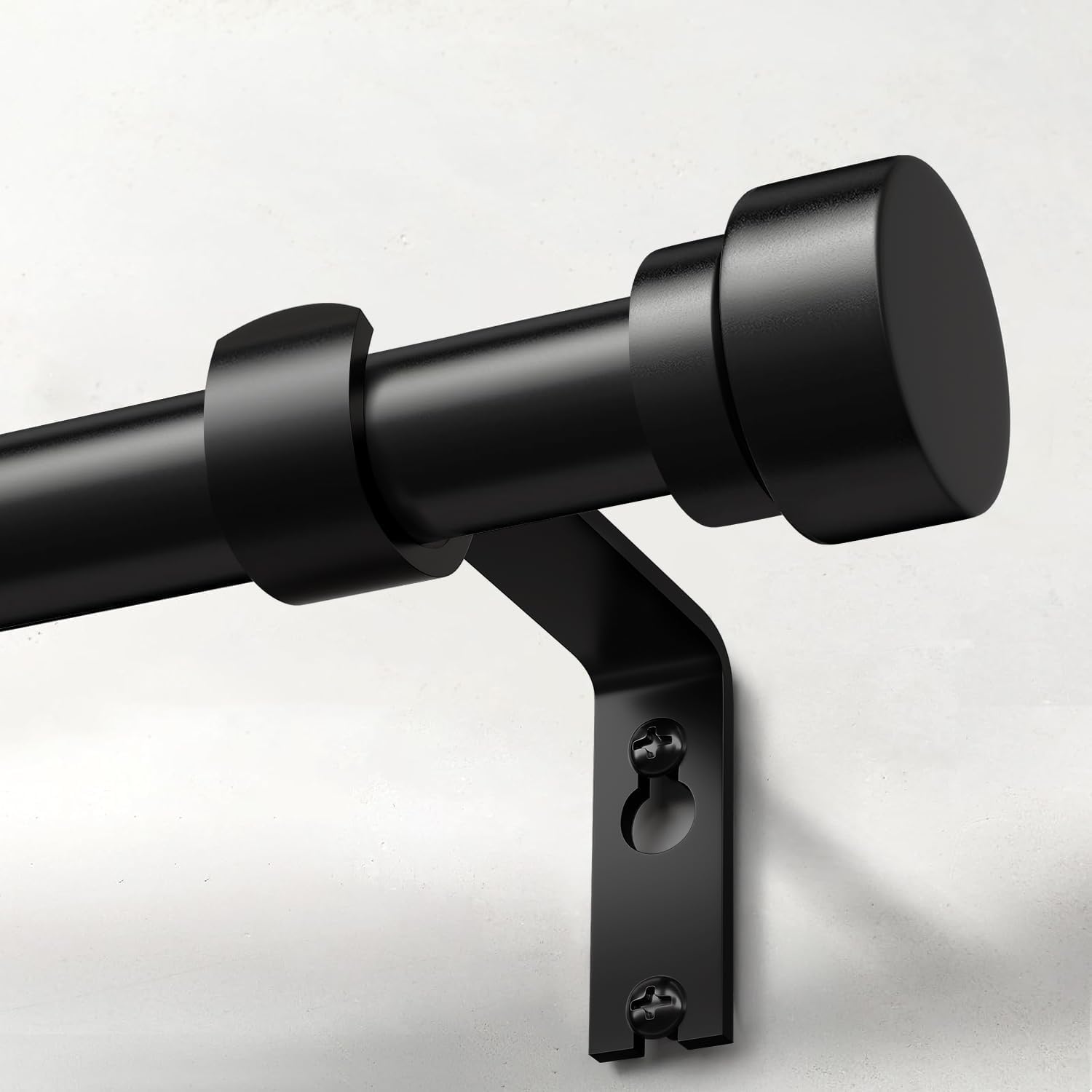 Amazon.com: Lootkell Modern Black Curtain Rods for Windows 48 to 84 ...